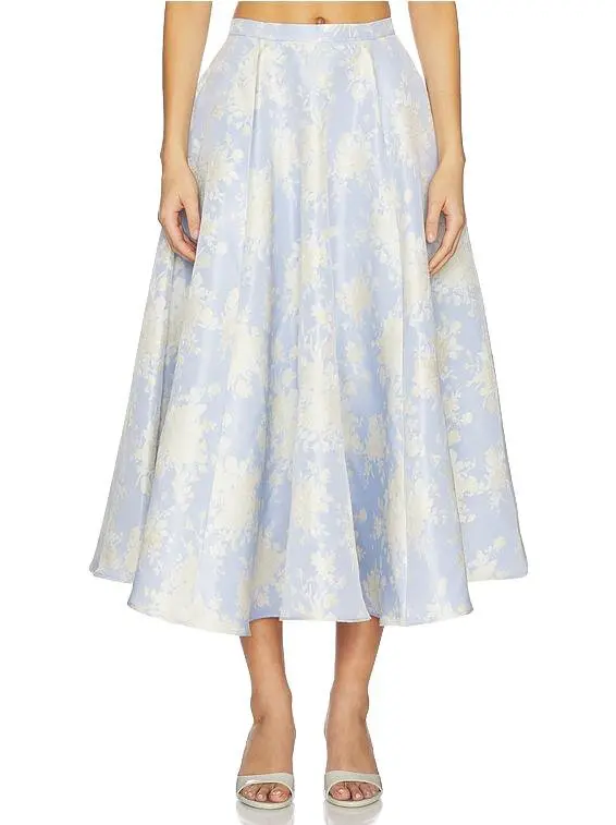V. CHAPMAN Carolena Jacquard Skirt - Bonnet Blue Windsor
