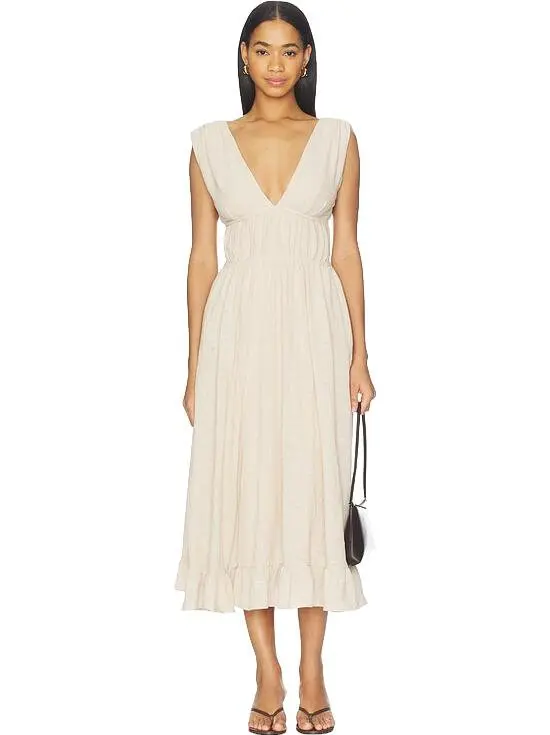 Peixoto Ava Midi Dress - Beige Canvas