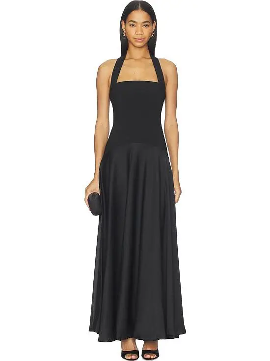 RUNAWAY THE LABEL Odina Square Neck Maxi Dress - Black