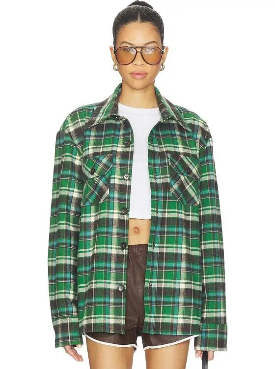 Sprwmn Flannel Shacket - Green Plaid