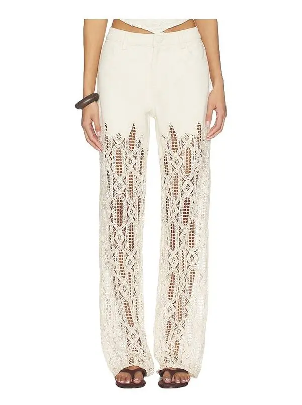 SELMACILEK High-waisted Flare Pant - Ecru