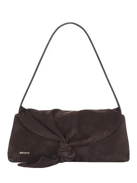 ROTATE BY BIRGER CHRISTENSEN Suede Knot Scarf Bag - Chocolate Torte