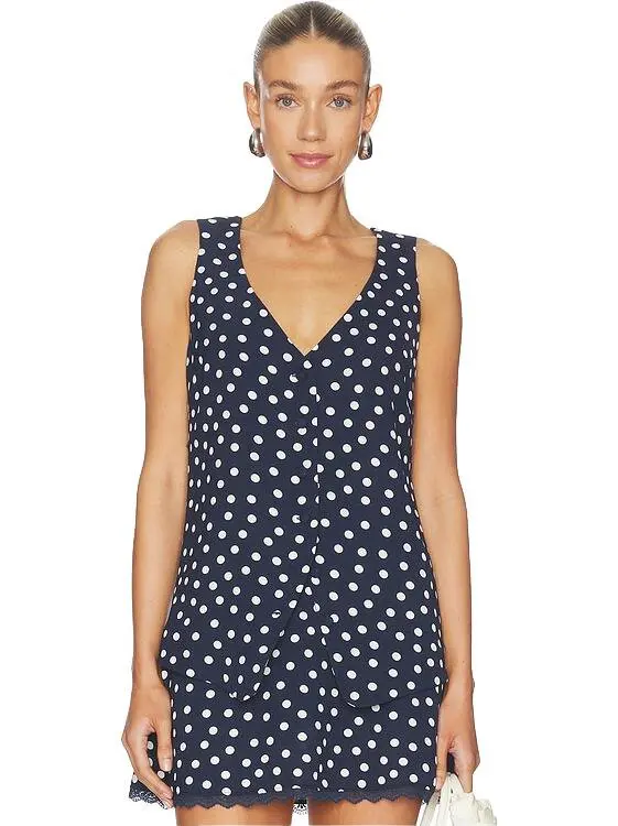Show Me Your Mumu X Bridgette Vest - Navy Polka Dot