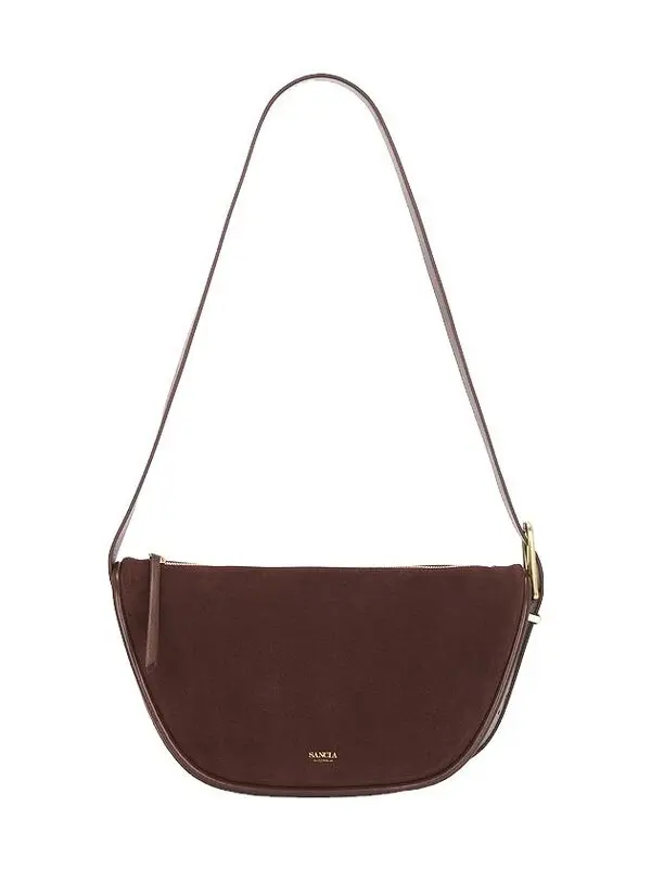 SANCIA The Osimo Shoulder Bag - Cocoa Suede
