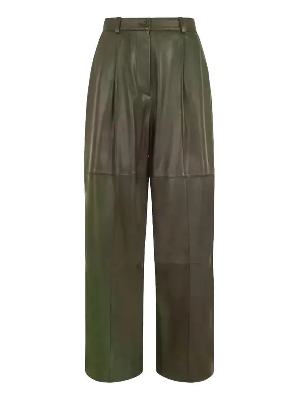 P.a.r.o.s.h Pleated Straight Leg Trousers - Green