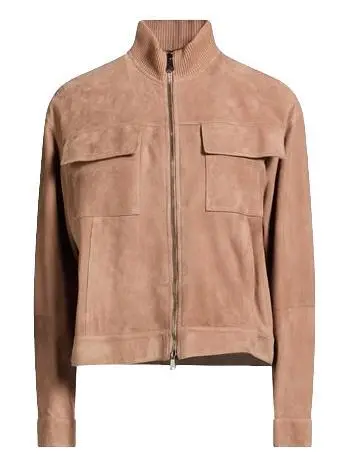 Brunello Cucinelli Leather Casual Jacket - Beige