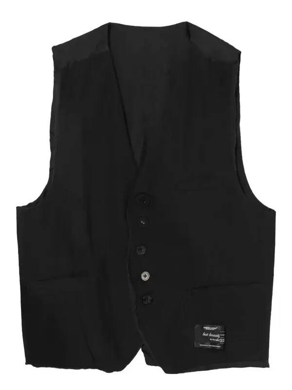 Undercover Cotton Button Vest - Black