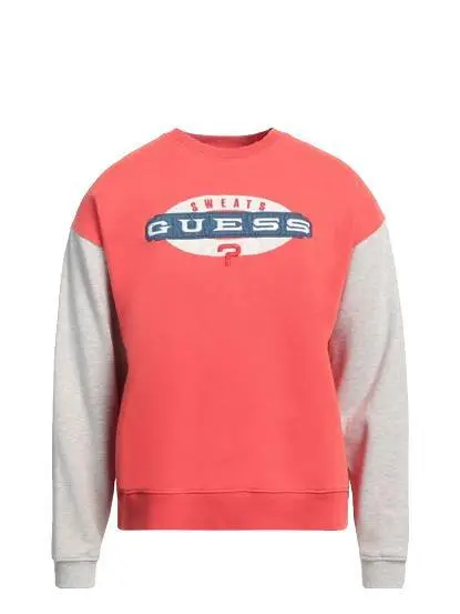 Guess Crewneck Sweatshirt With Embroidered Logo - Red