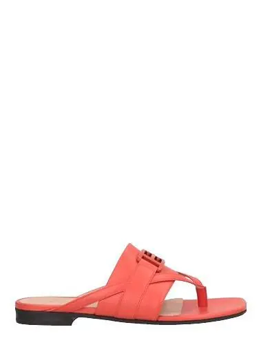 Bally Leather Thong Sandals - Tomato Red