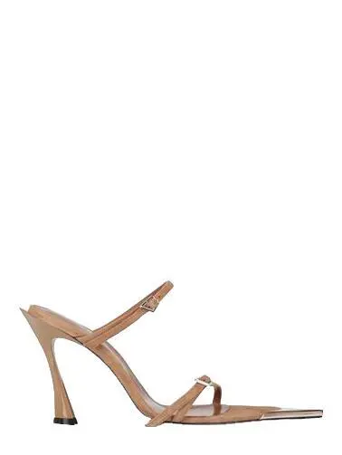MUGLER Leather Sandals - Beige
