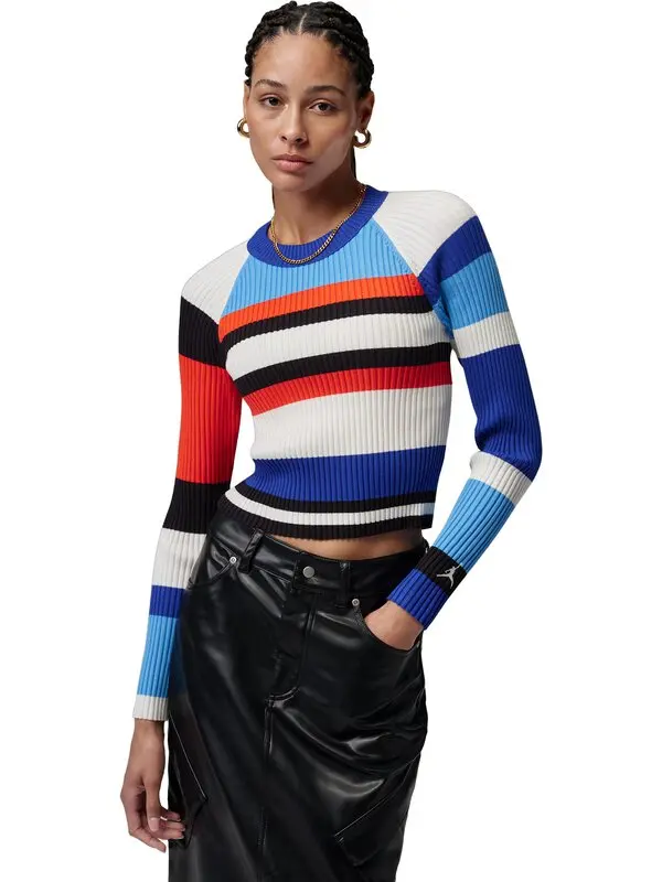 JORDAN Flight Long-sleeve Striped Sweater - Blue