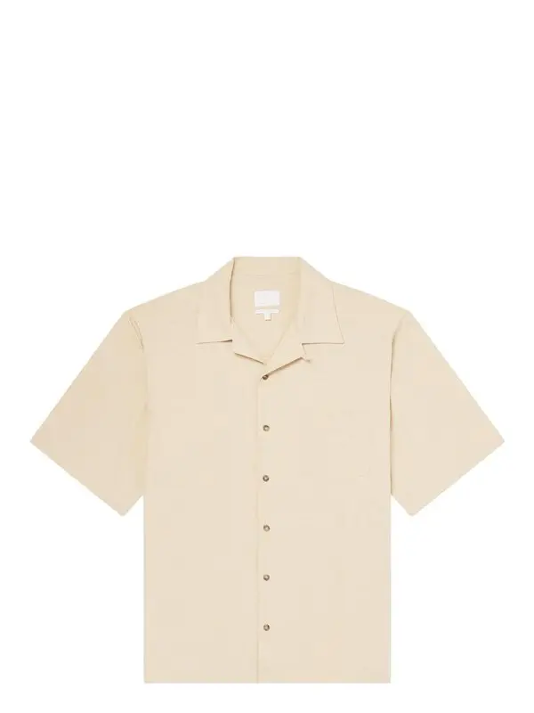 A.p.c. Jude Camp-collar Organic Cotton And Linen-blend Shirt - Neutrals