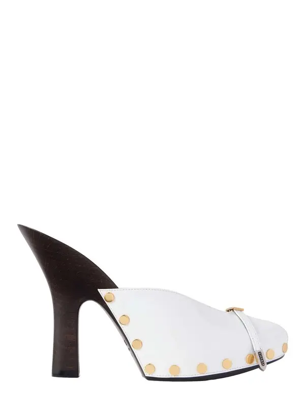 Versace Sassi Patent-leather Clogs - White