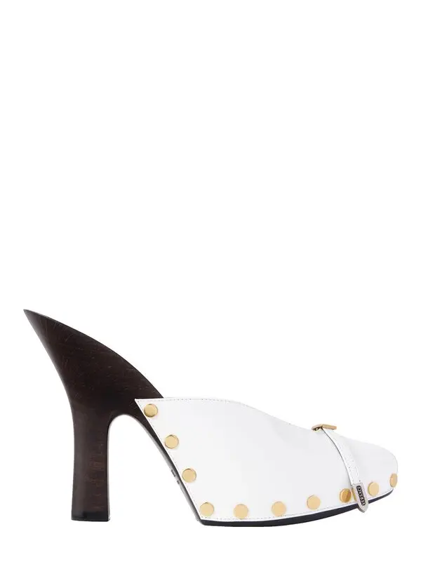 Versace Sassi Patent-leather Clogs - White