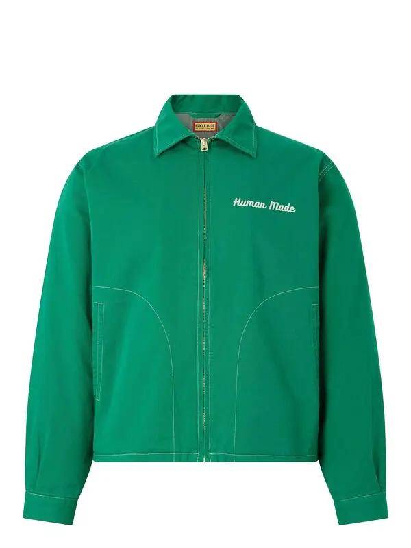 HUMAN MADE Logo-embroidered Cotton-twill Jacket - Green