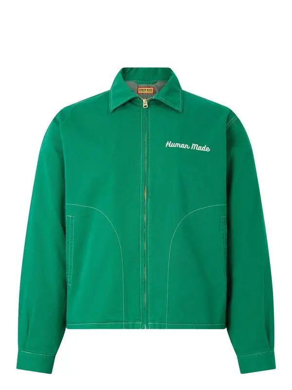 HUMAN MADE Logo-embroidered Cotton-twill Jacket - Green