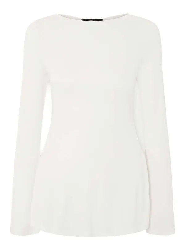 THE PARK Evelyn Jersey Blouse - White