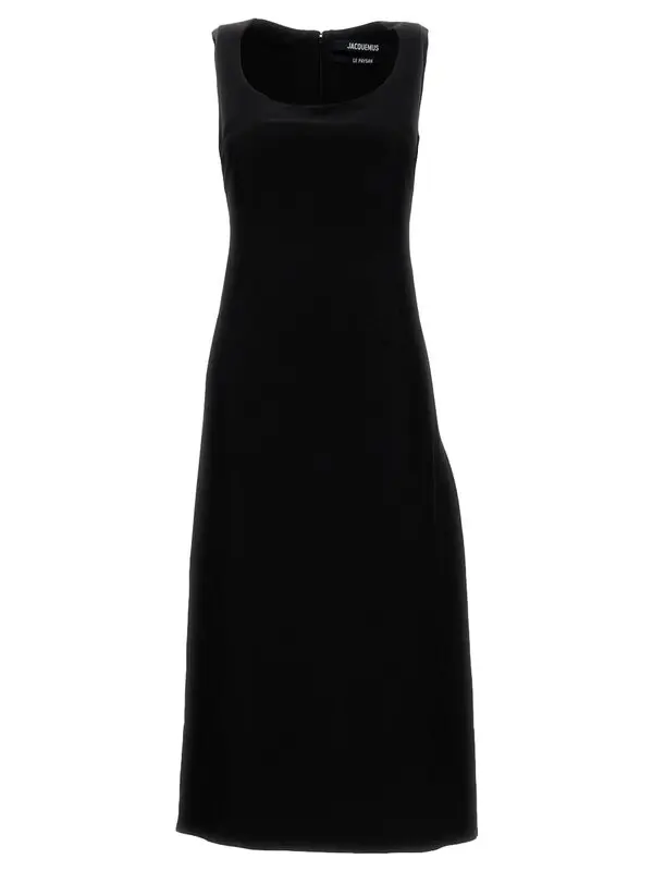 Jacquemus Tablier Linen Blend Dress - Black