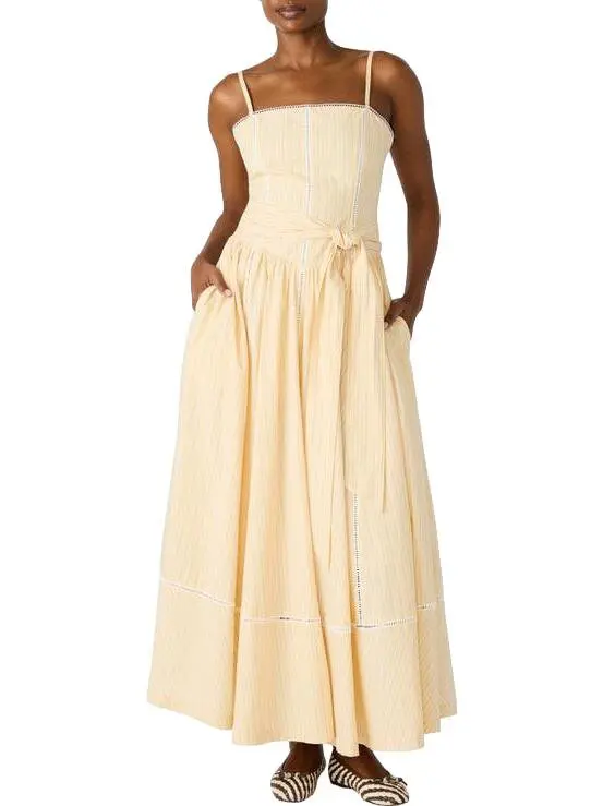 Steve Madden Emma Tie-waist Maxi Dress - Pale Yellow