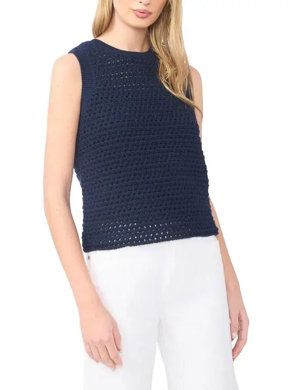 Halogen Open Stitch Sweater Tank - Classic Navy