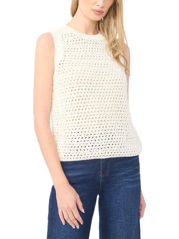 Halogen Open Stitch Sweater Tank - Eggnog