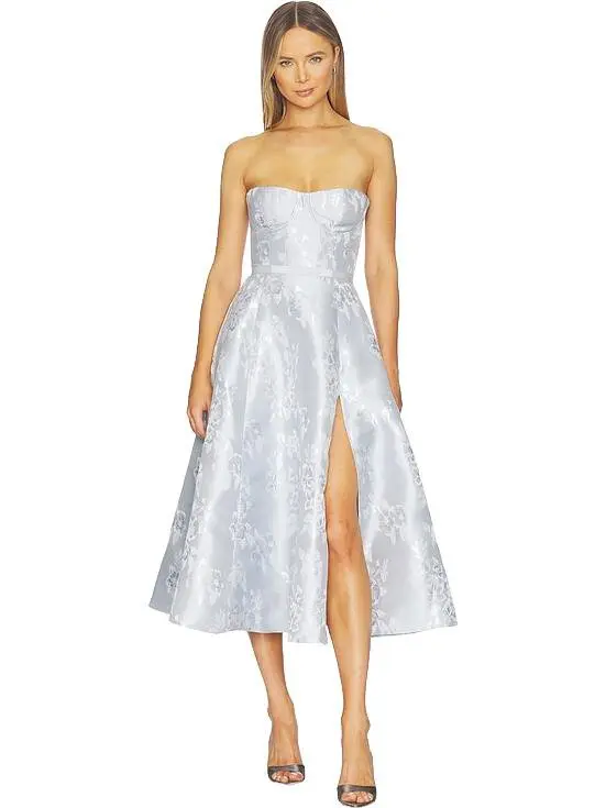 V. CHAPMAN Vanessa Jacquard Dress - Slate