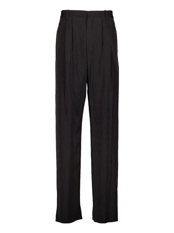 Saint Laurent Striped Baggy Canvas Trousers - Black