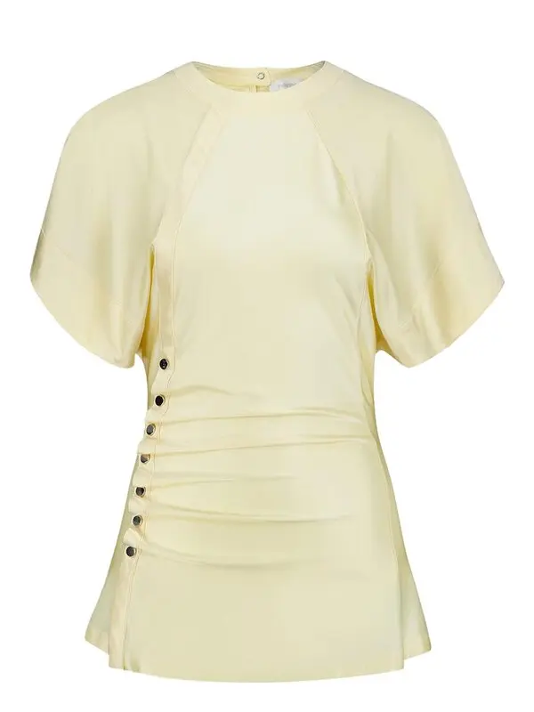 Rabanne Draped Stretch-jersey Blouse - Cream