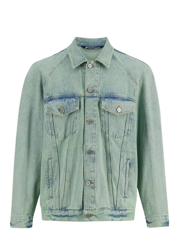 Palm Angels Overdyed Loose Denim Jacket - Blue