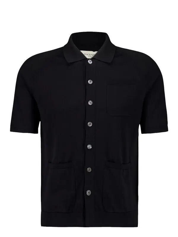 PIACENZA CASHMERE 1733 Short-sleeve Button-up Shirt - Black