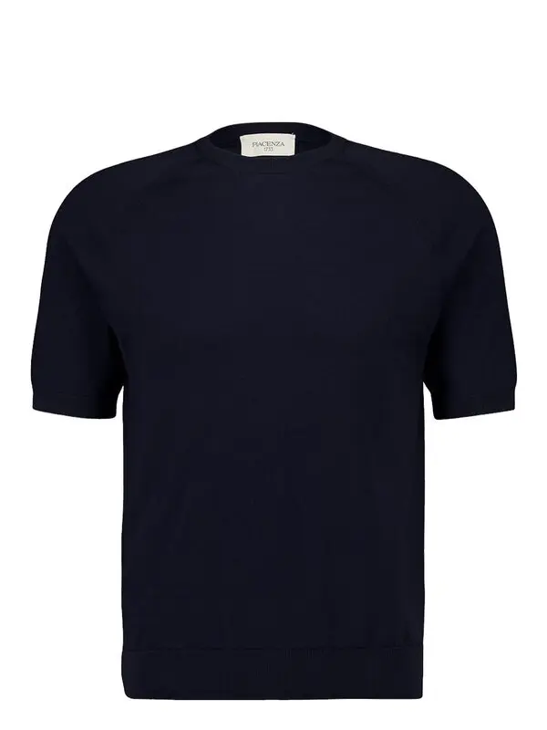 PIACENZA CASHMERE 1733 Cotton Short-sleeve Jumper - Blue