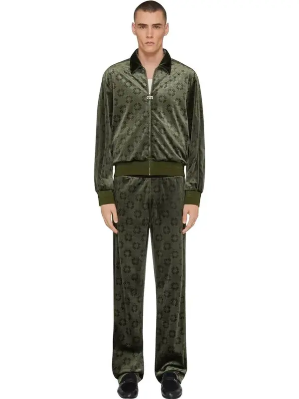 Givenchy Monogram Velvet Jogger Pants - Green