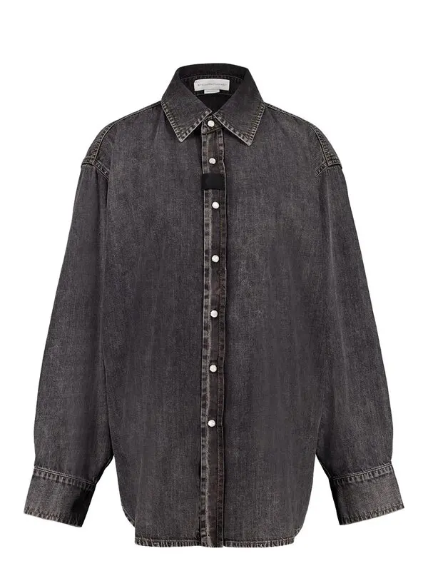 Stella McCartney Washed Denim Button-up Shirt - Grey