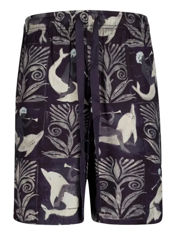 Commas Silk Blend Fresco Shorts - Black