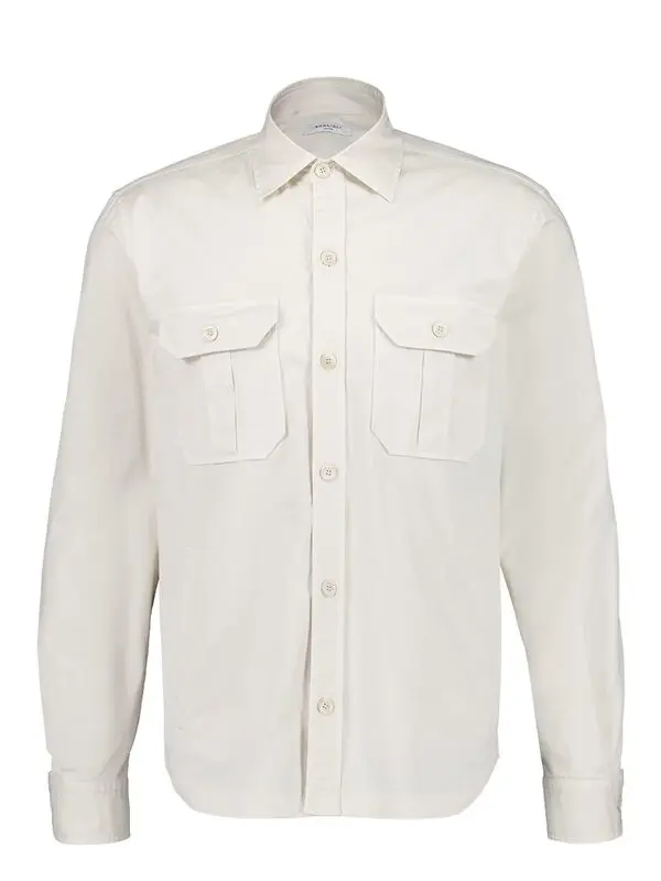 Boglioli Cotton Overshirt With Pockets - White