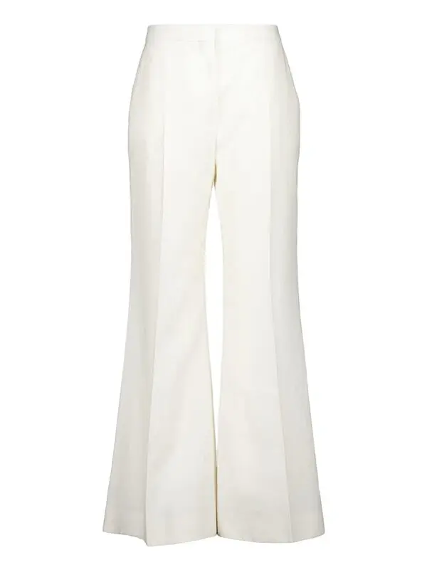 Givenchy Flared Linen Canvas Trousers - White
