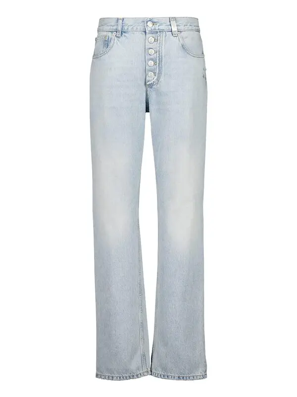Alexander McQueen Washed Stonewashed Slim Fit Jeans - Blue