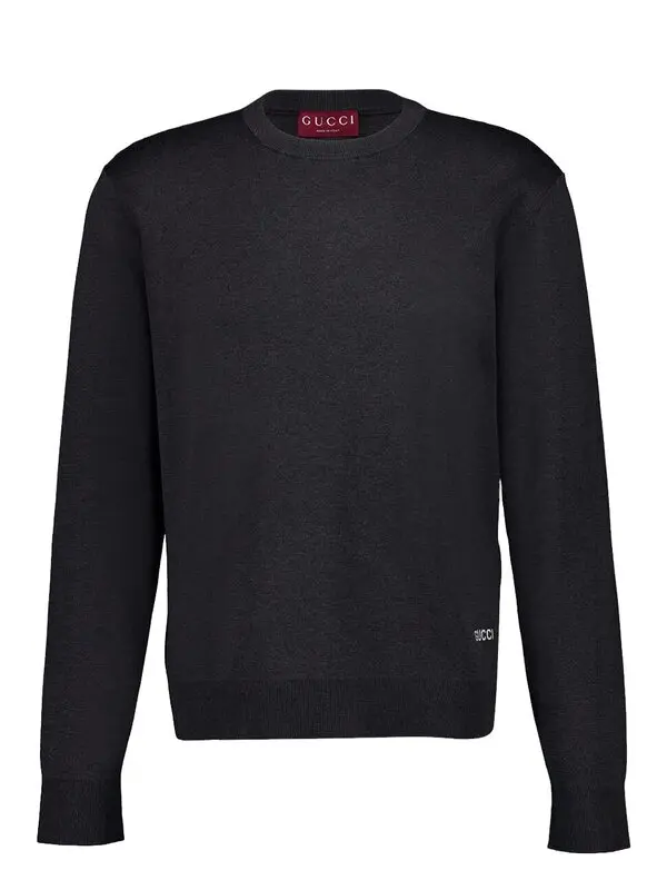 Gucci Silk Cotton Crewneck Jumper - Grey