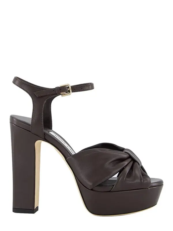 JIMMY CHOO Heloise Nappa Leather Platform Sandals - Black