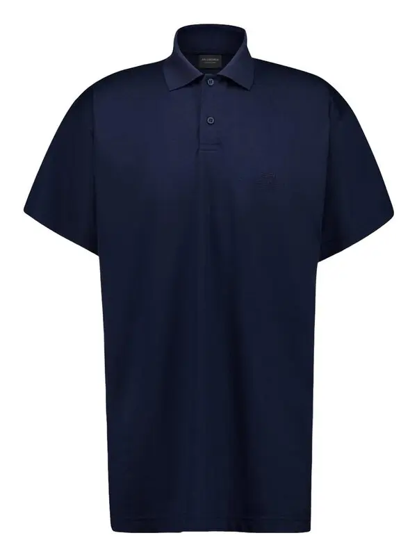 Balenciaga Navy Intertwined Cotton Piqué Polo - Blue