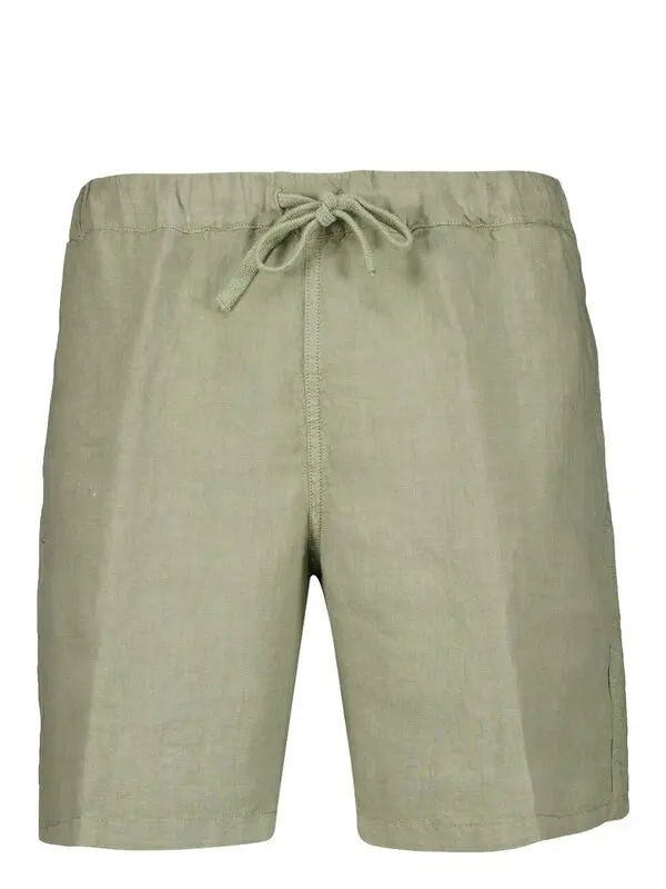 120% Lino Linen Bermuda Shorts - Green