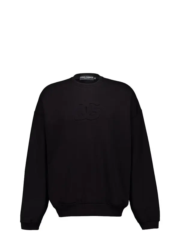 Dolce & Gabbana Cotton Sweatshirt With Dg Logo - Black