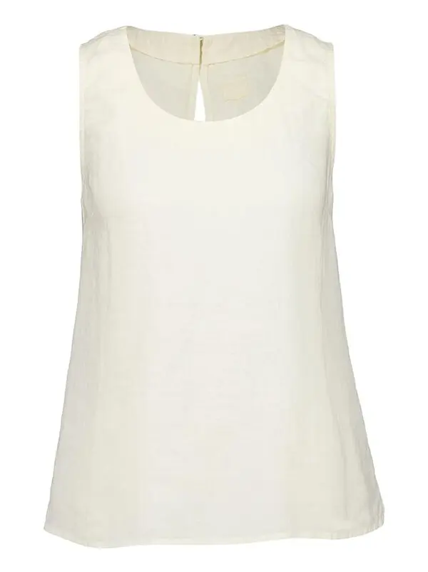 120% Lino Sleeveless Linen Top - Cream