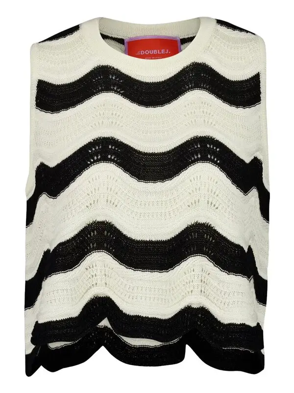 La DoubleJ Cotton Chevron Sleeveless Top - Multicolour