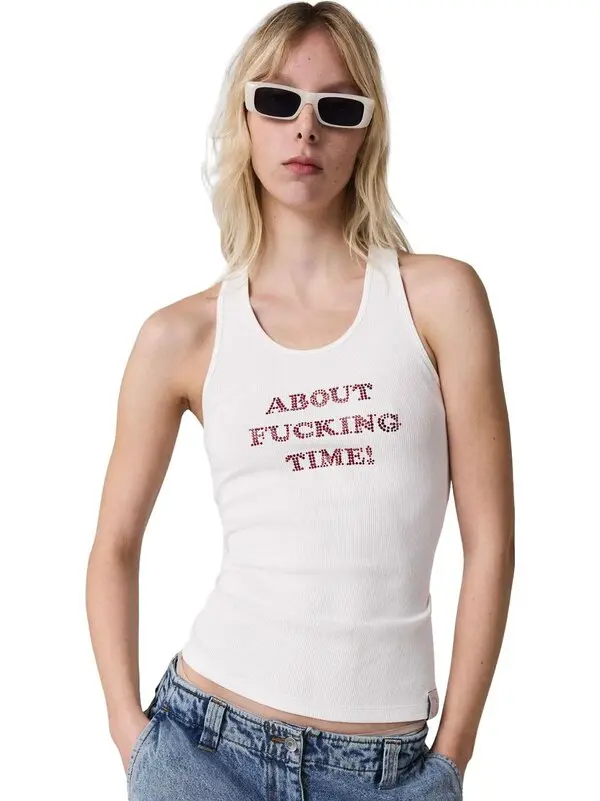 Stella McCartney About F*cking Time! Tank Top - White