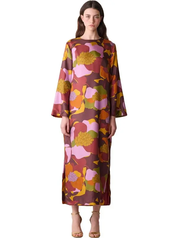 PAULA Shirley Printed Silk Twill A-line Dress - Multicolour