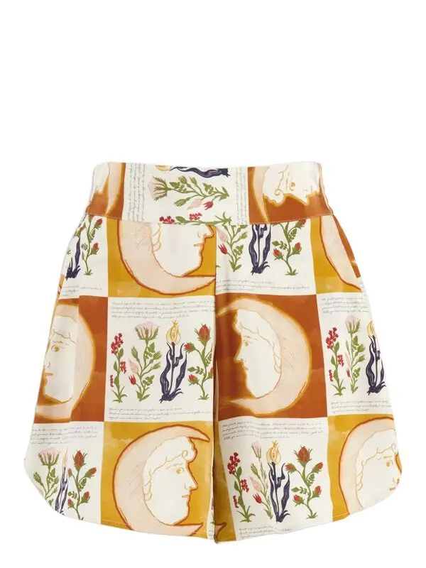 PAULA Printed Silk Crepe Shorts - Multicolour