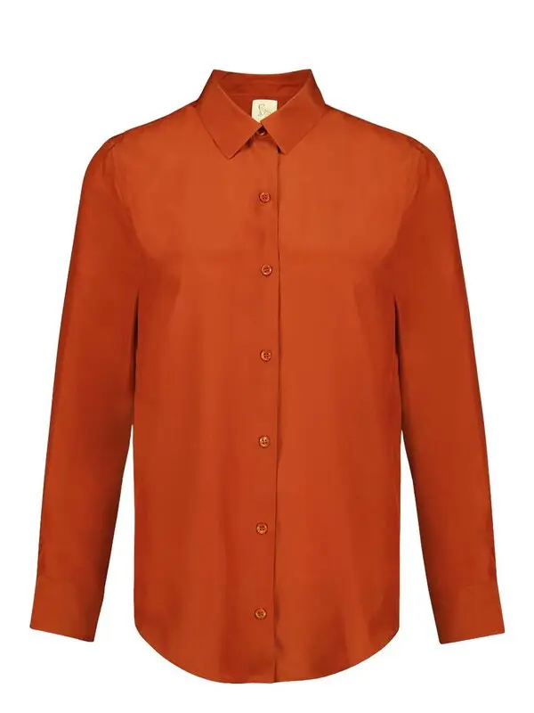 PAULA S Ametista Silk Twill Shirt - Orange