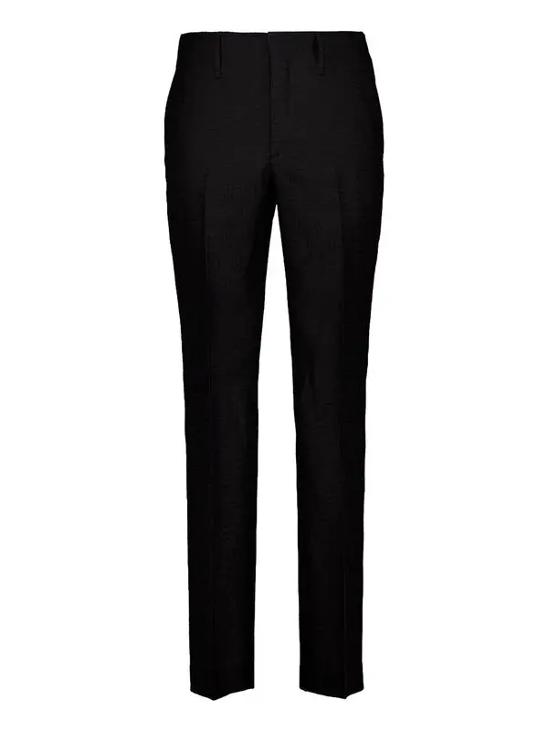 Fendi Linen Blend Tailored Trousers - Black