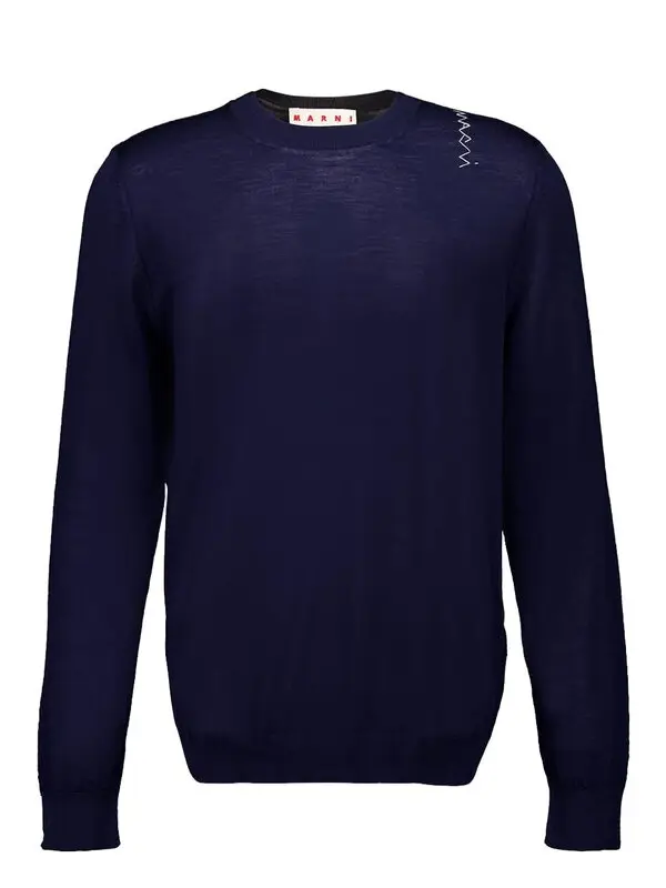 Marni Crewneck Virgin Wool Sweater - Blue